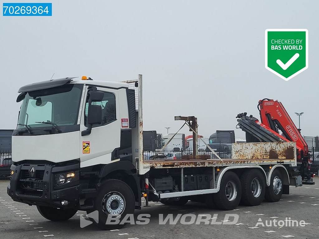 Renault C 430 8X4 Fassi F275A.0.25 Crane Kran Lift+Steering Axle Euro 6 kamion s ravnom platformom