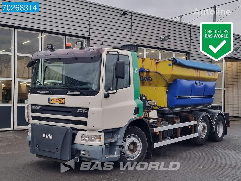 DAF CF75.250 6X2 NL-Truck Nido sand-salt spreader Lift+Lenkachse Eur kamion s ravnom platformom