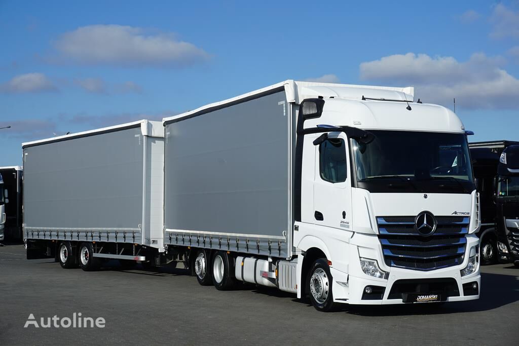 Mercedes-Benz ACTROS / 2545 / ACC / E 6 / MP 5 / ZESTAW PRZESTRZENNY 120 m3 / kamion sa klizna zavesa cerada + prikolica sa kliznom ceradom