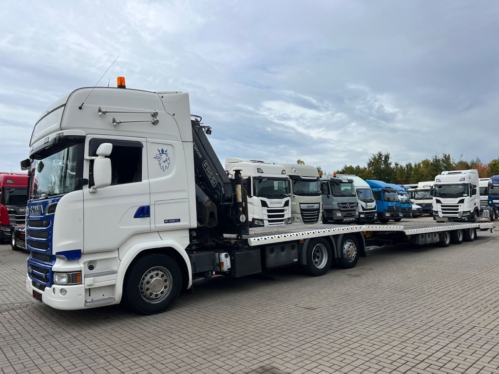 Scania R730 V8 6x2*4 + Fassi F260XP+ RC autotransporter + prikolica autotransportera