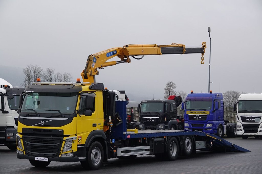 Volvo FM 410 / 6x2 / LAWETA + HDS EFFER 170 / STEROWANIE RADIOWE / OŚ šlep auto