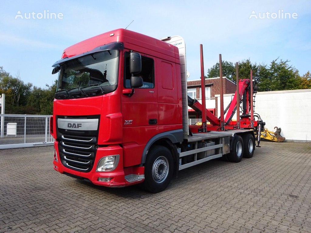 DAF XF 510 6x4 Crane EPSILON M120Z kamion za prevoz drva