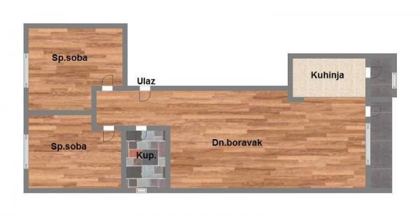 Dvoiposoban stan na prodaju, 54m2, 97.420€