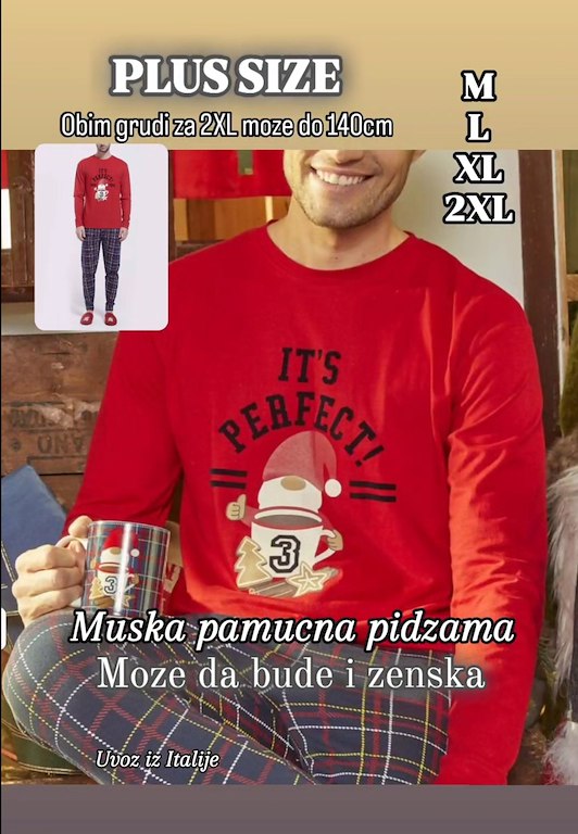 Crvena pamucna muska pidzama, moze da bude i zenska, IT’S PERFECT