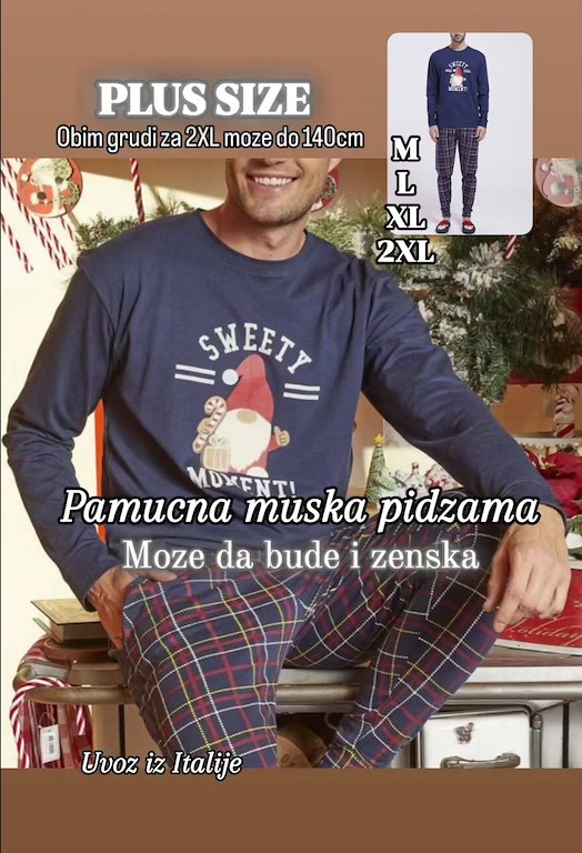 Teget pamucna muska pidzama, moze da bude i zenska, Sweety moment