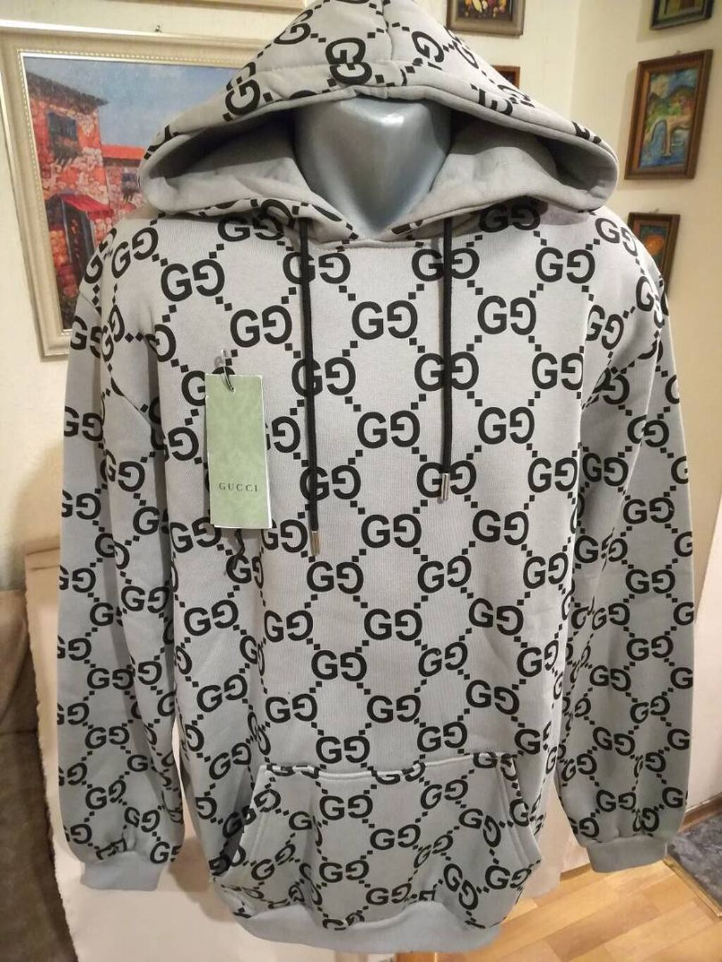 Duks, 2XL (EU 56), Gucci, bоја - Siva, Sa kapuljačom