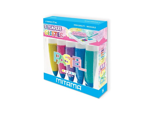 Tempera set 5 - Glitter Tube, Washable Pastel