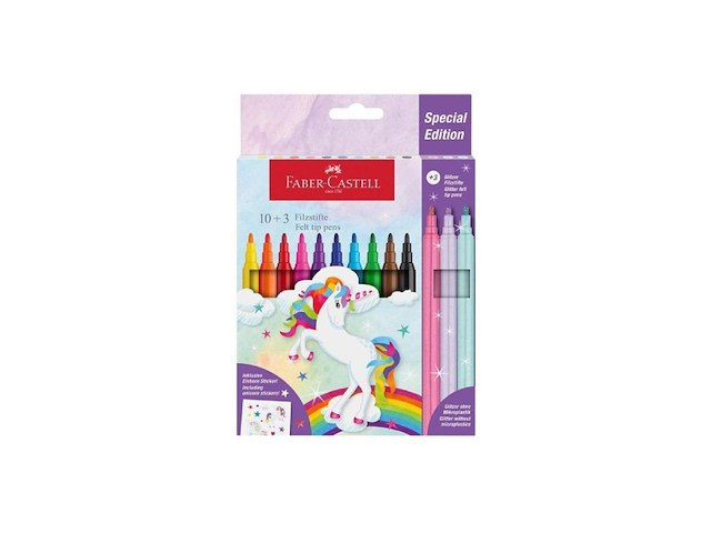 Flomaster školski - Faber Castell, Castle unicorn, 1/10+3