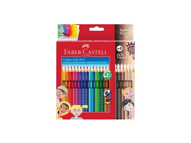 Drvene bojice set - Faber Castell, Skin tones, 1/18 + 6 Grip