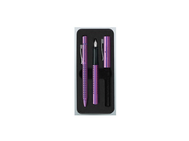 Faber - Castell set - Hemijska olovka i naliv pero, Grip violet M