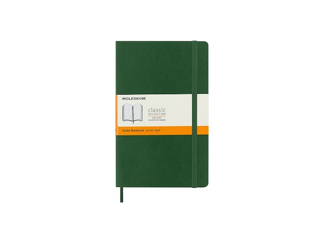 Moleskine - Notebook, large, rulled, soft,  myrtle green