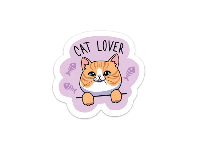 Stiker - Cat lover, roze