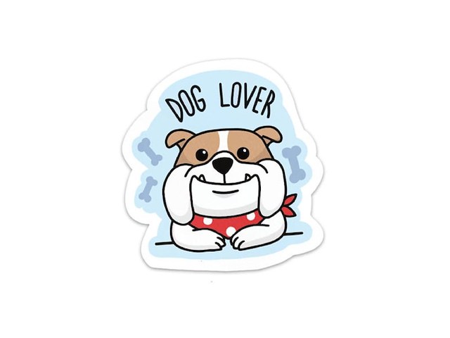 Stiker - Dog lover, plavi