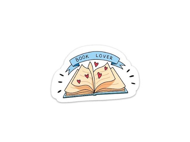 Stiker - Book lover, plavi