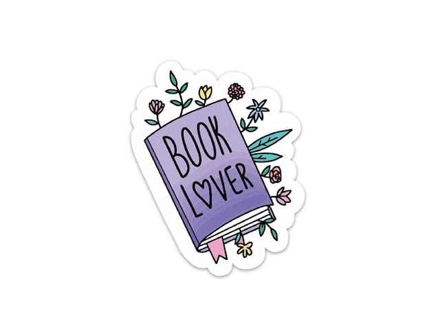 Stiker - Book lover, ljubičasti