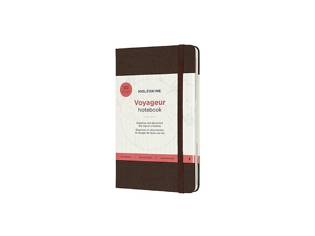 Moleskine Voyageur Notebook, Travel Notebook, Fabric Hard Cover with Elastic Closure, Coffee Brown Colour