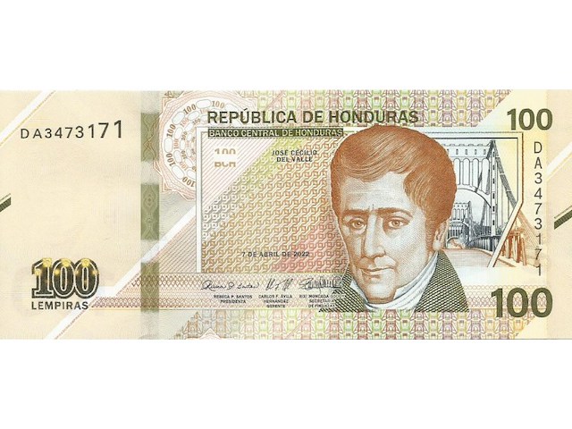 Honduras 100 lempiras 2022. UNC