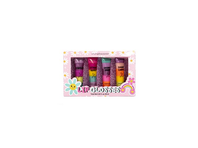 Sjaj za usne set 4 - Glitter, Rainbow Daisy