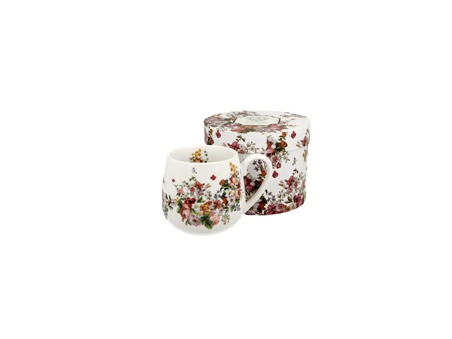 Šolja Barrel - Vintage Flowers, White