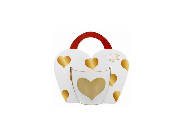 Šolja Classic - Gold Heart, Heart box, 460 ml