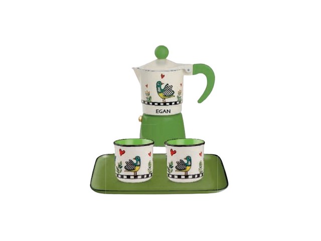 Set Moka Coffee - Cocorico, Green