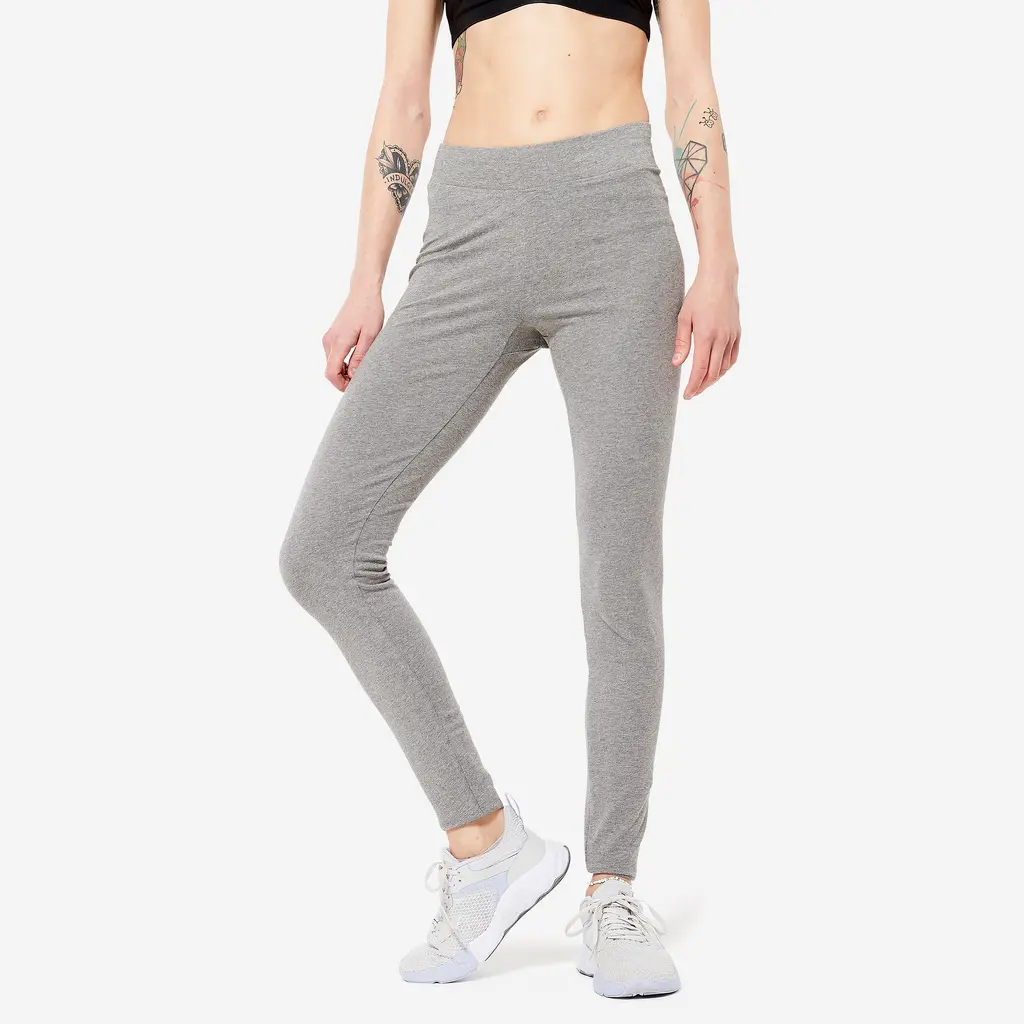 Ženske helanke slim-fit za fitnes - sive