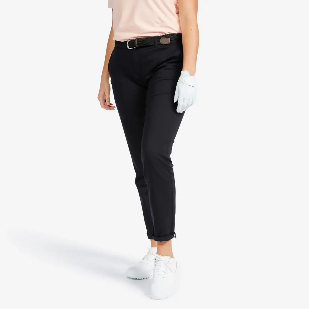 Pantalone za golf MW 500 ženske - crne