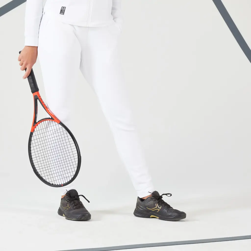 Bele ženske pantalone za tenis DRY 900