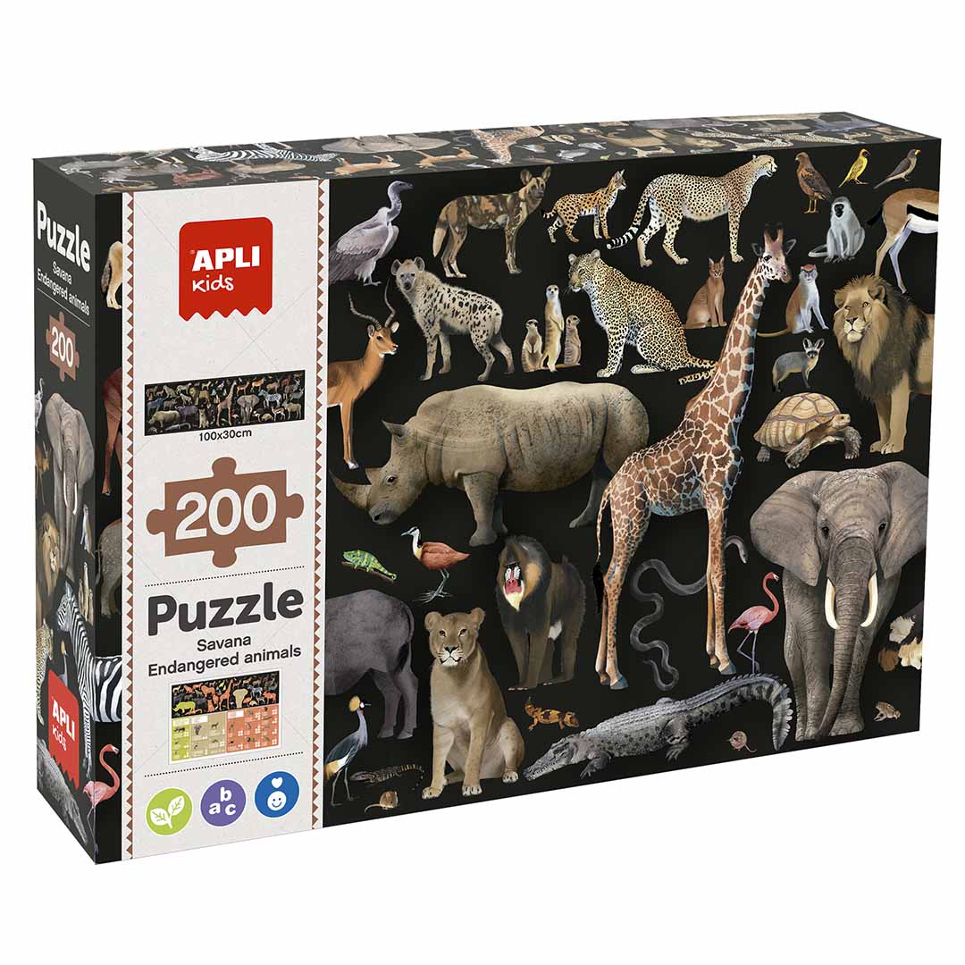 Puzzle ugrožene životinje - savana