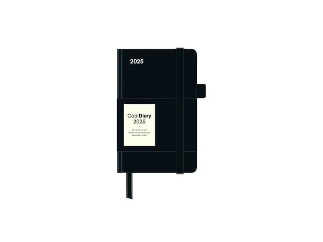 Datumirana agenda 2025 - Cool Diary, Black, 9x14 cm