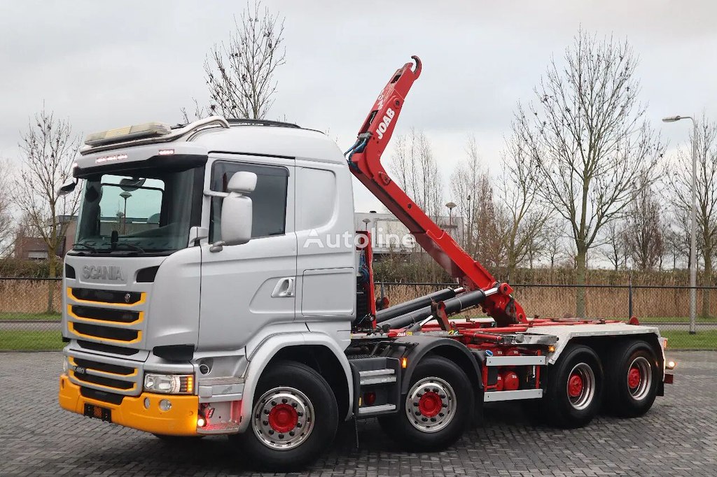 Scania R490 8X4 | JOAB HOOK | RETARDER | BIG AXLES | INCL CONTAINER kamion rol kiper