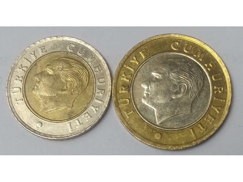 ** TURSKA - LOT 50 KURUŠA i 1 LIRA 2022. ** - BIMETAL