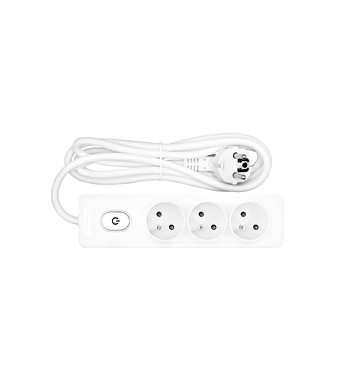 Power strip Pin Type 3-way, Switch/Shutter, 2m cable, white
safety shutter, with On-/Off Switch, white