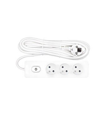 Power strip Pin 3-way, Switch/Shutter, 5m cable, white
safety shutter, with On-/Off Switch