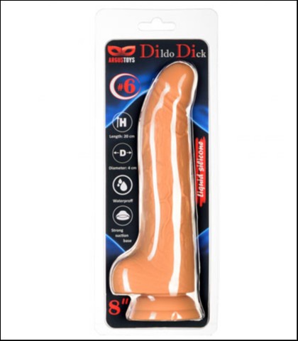 Boja koze zakrivljeni silikonski dildo 8 inca