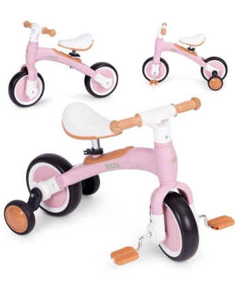 Ecotoys balans bicikl sa pedalama i pomoćnim točkovima 3 u 1 - LC-V1359 PINK