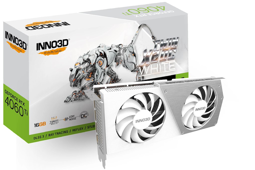 Inno3D Video Card GeForce RTX 4060 Ti Twin X2 OC (N406T2-16D6X-178055W) grafička kartica 16GB GDDR6 128-bit-a