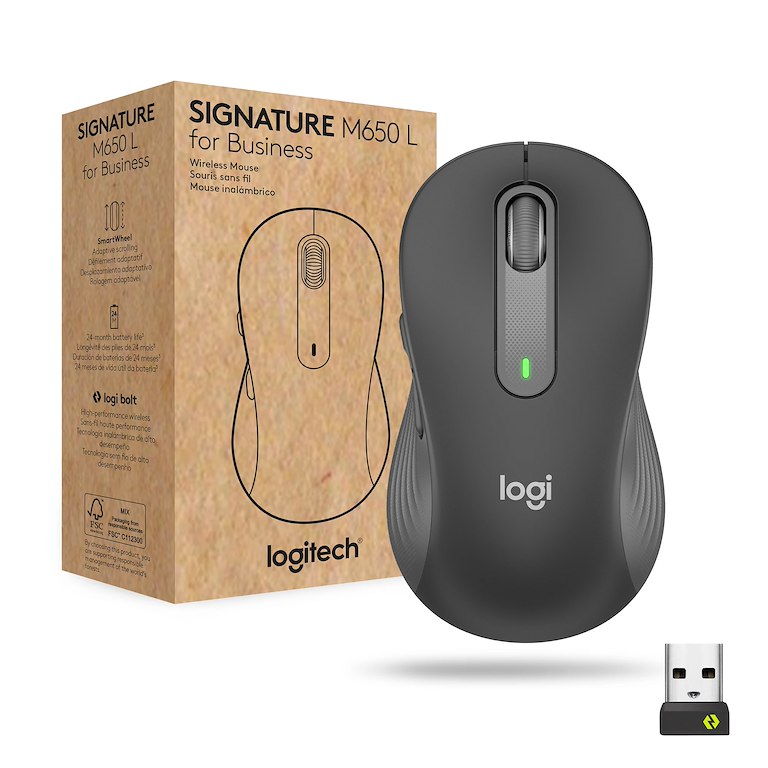 Logitech M650 (910-006274) 4000DPI bežični optički miš crni