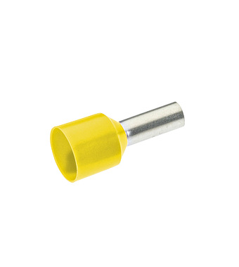 Isol. ferrule, short & ground-fault safe, 6² 12mm, yellow