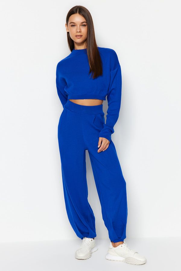 TRENDYOL SAKS SUPER CROP JOGGER TROUSERS KNITWEAR BOTTOM-TOP SET