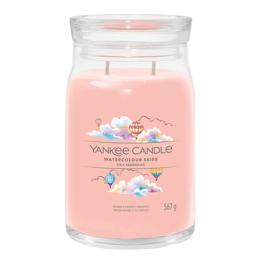 WATERCOLOUR SKIES LARGE SIGNATURE MIRISNA SVEĆA YENKEE CANDLE