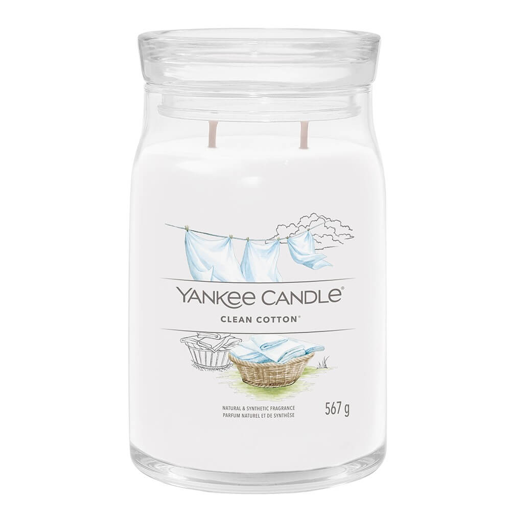 CLEAN COTTON LARGE SIGNATURE MIRISNA SVEĆA YENKEE CANDLE