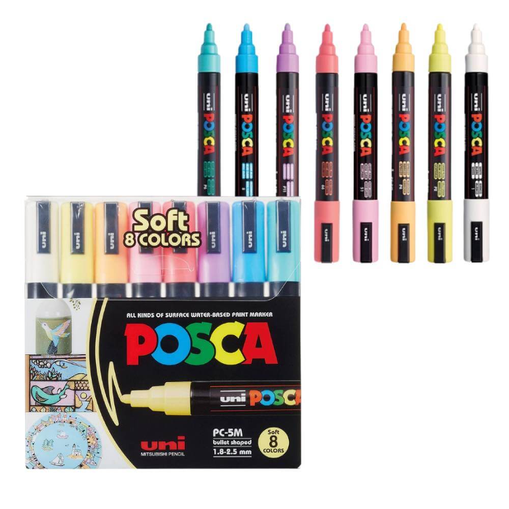 POSCA MARKER SET 5M 1/8 PASTEL