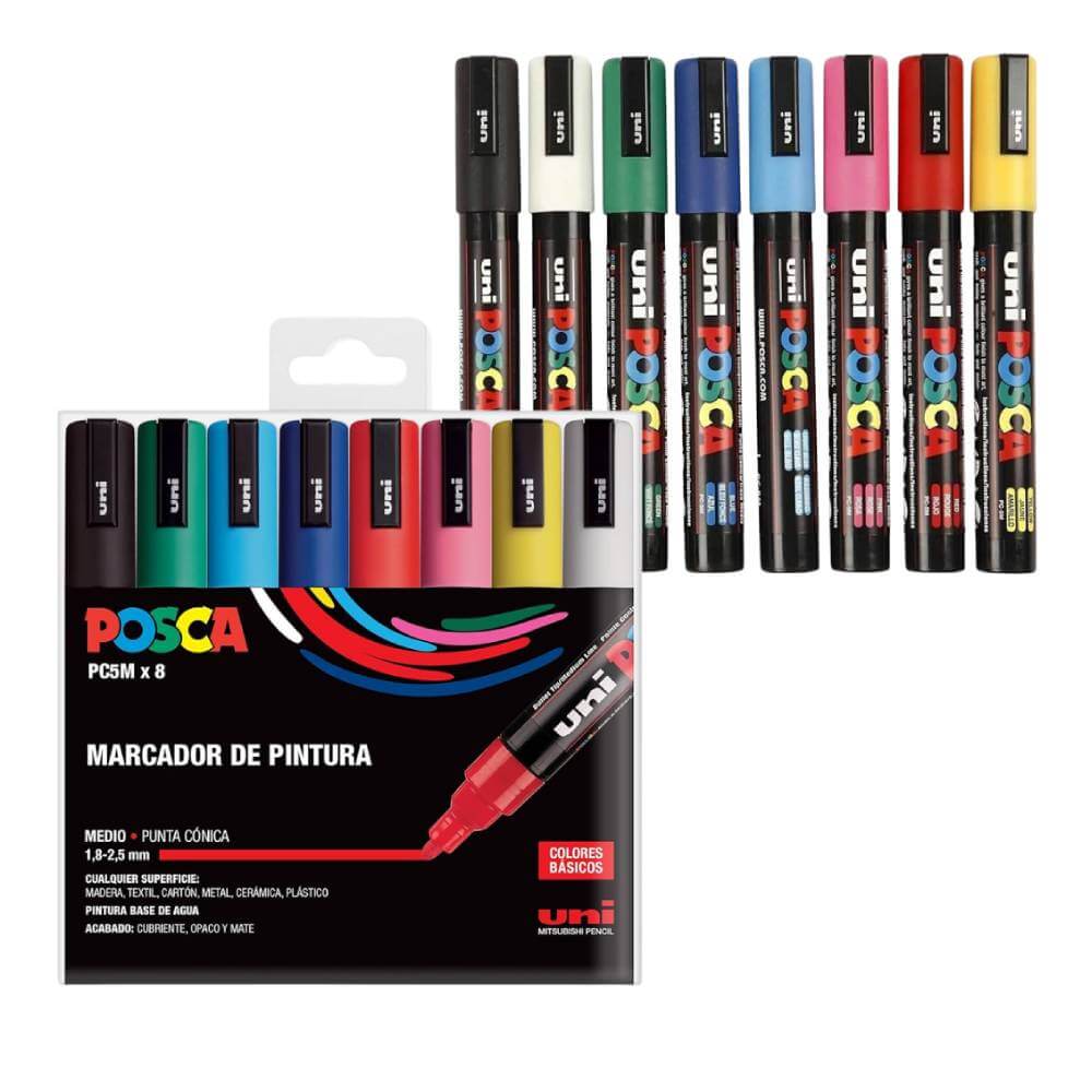 POSCA MARKER SET 5M 1/8 BASIC