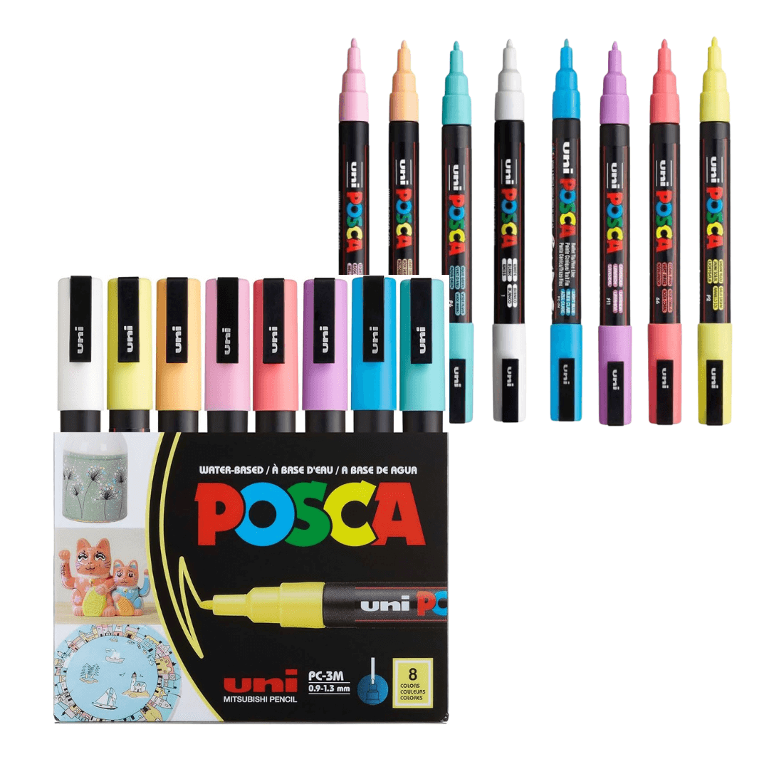 POSCA MARKER SET 3M 1/8 PASTEL