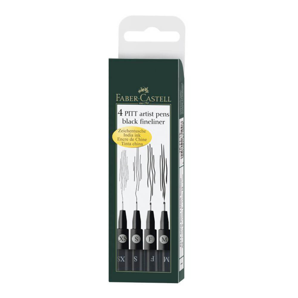 FABER CASTELL SET CRNIH LAJNERA 4 DEBLJINE 1/4 167115