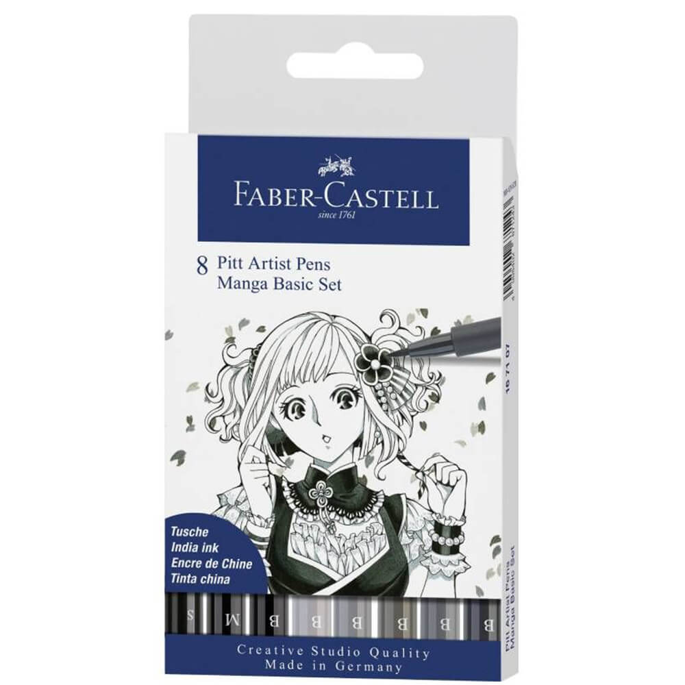 FABER CASTELL UMETNIČKI PITT SET MANGA NIJANSE SIVE 3 DEBLJINE 1/8 167107