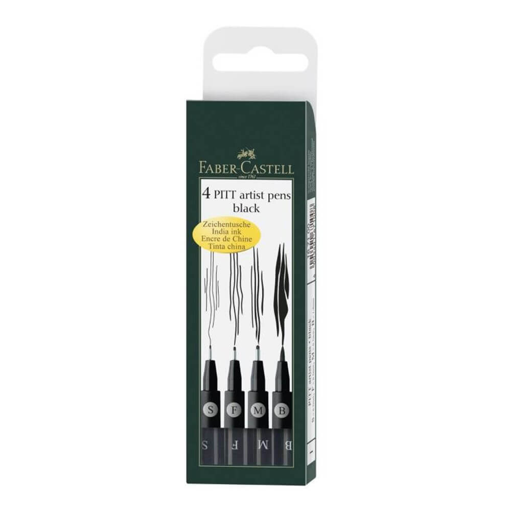 FABER CASTELL SET CRNIH LAJNERA 4 DEBLJINE 1/4 12663