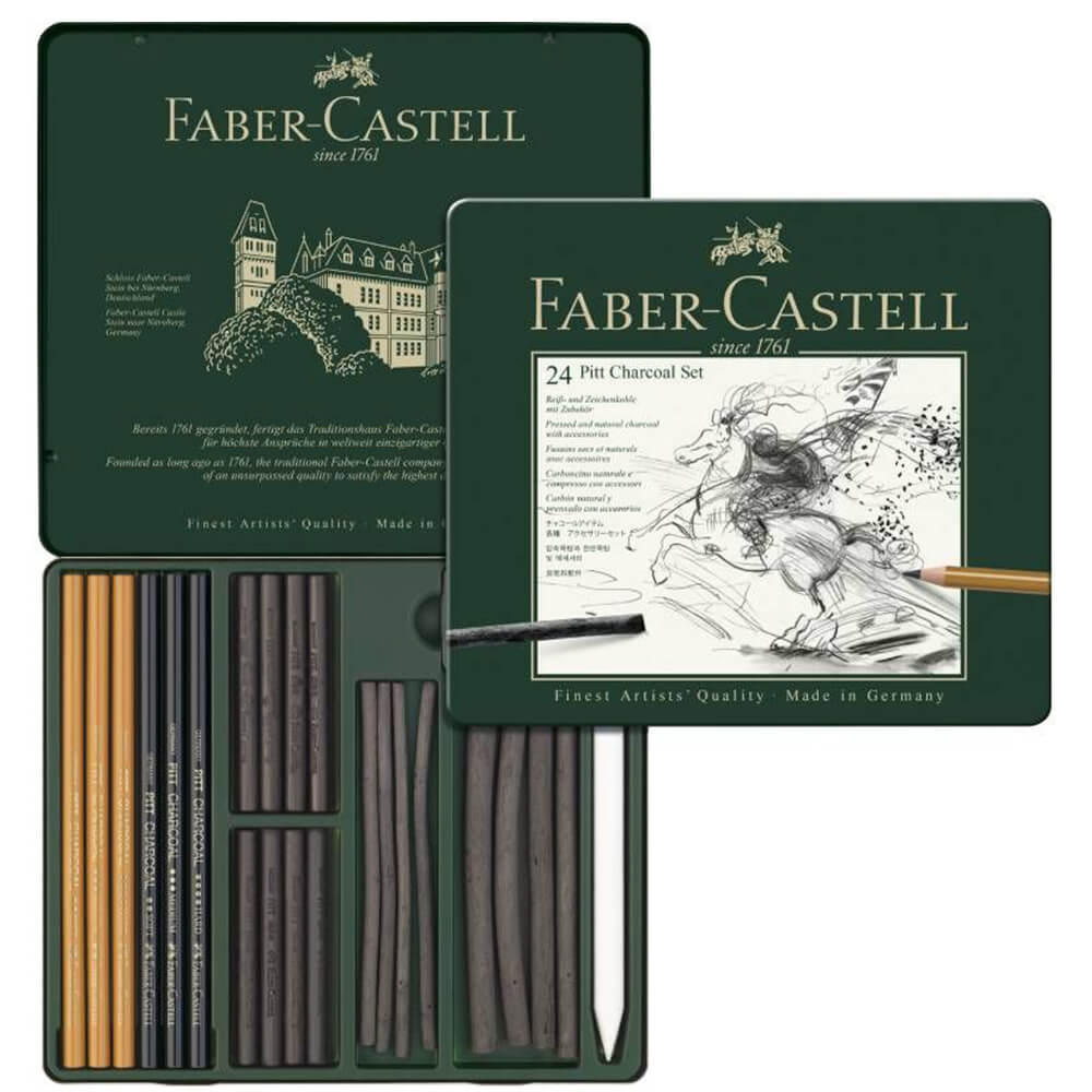 FABER CASTELL PITT UGLJENI SET 1/24 112978