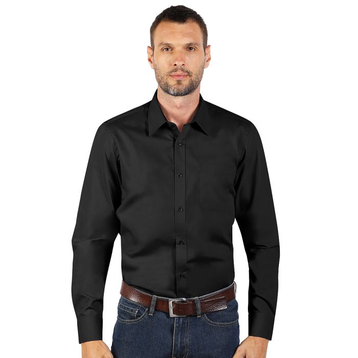 COMFORT LSL MEN, muška košulja dugih rukava, crna, 3XL